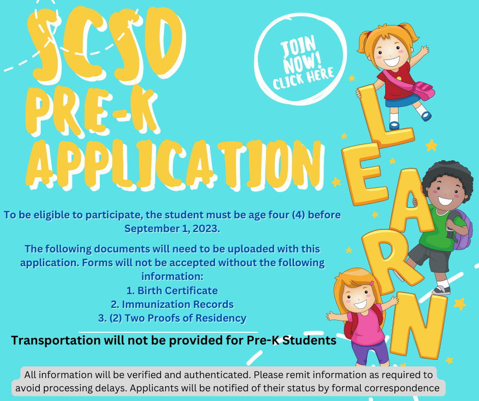SCSD Pre K Application