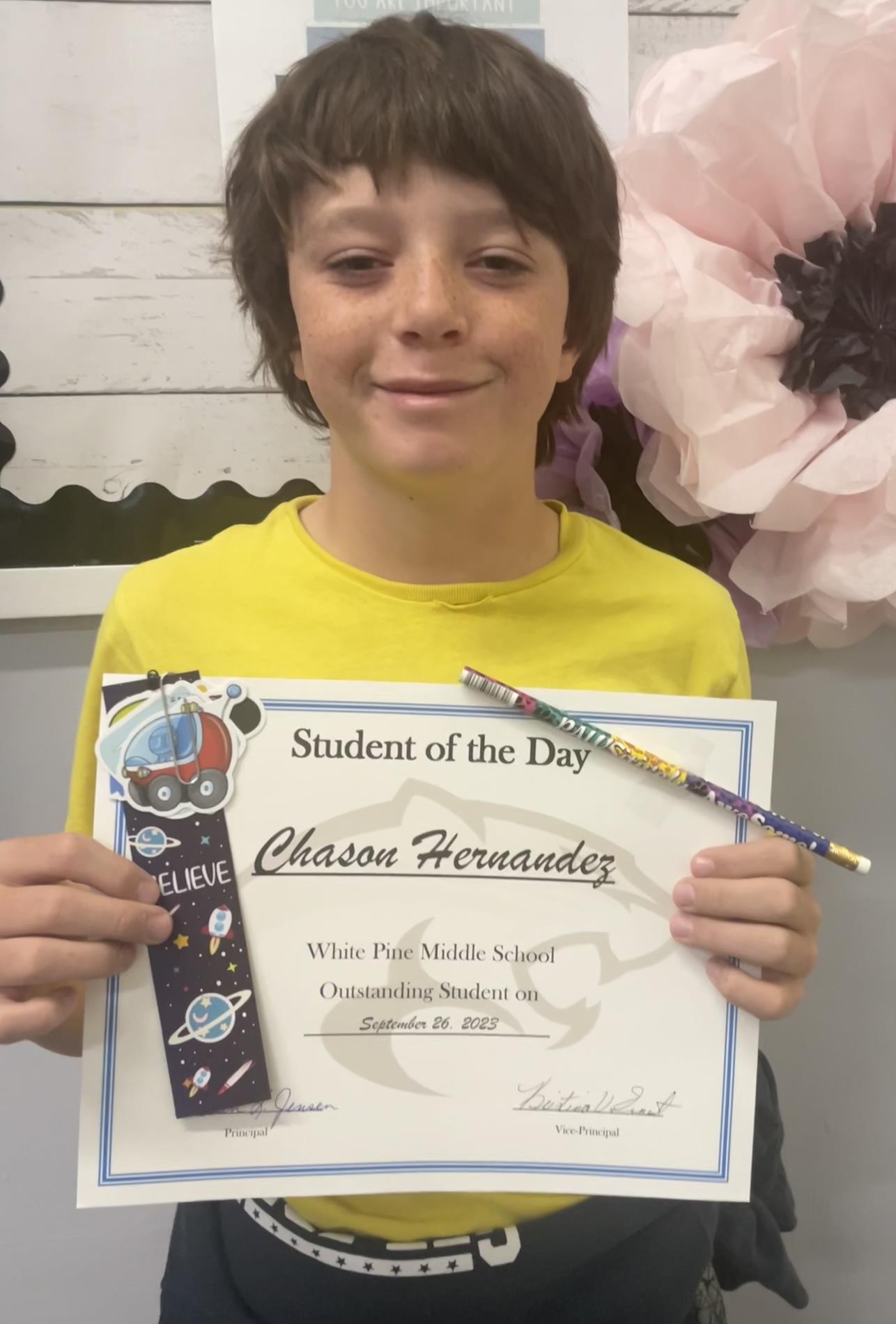 Student Of The Day 09 26 2023