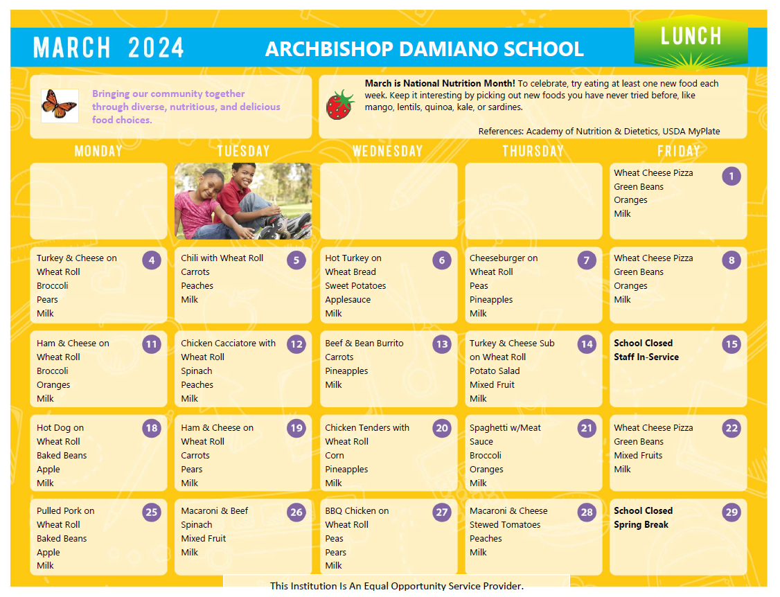 Lunch Calendar